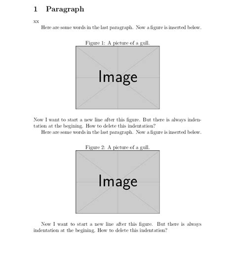 How To Start A New Line After Inserting A Figure Without Indentation At