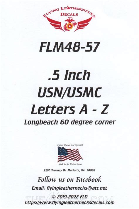 Usnusmc 5 Inch Letters Longbeach Font A To Z 4 Ea