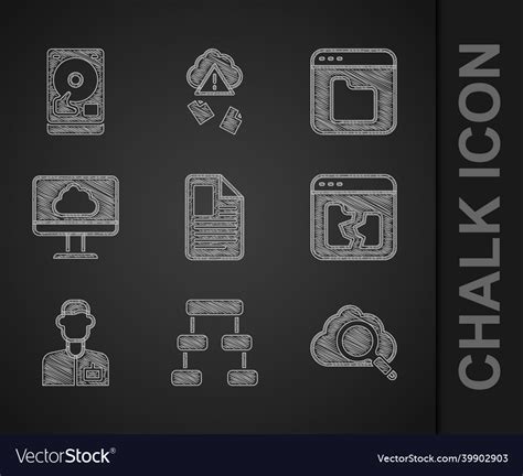 Set File Document Hierarchy Organogram Chart Vector Image