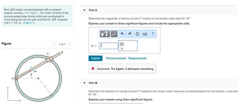 Solved Rod AB Rotates Counterclockwise With A Constant Chegg