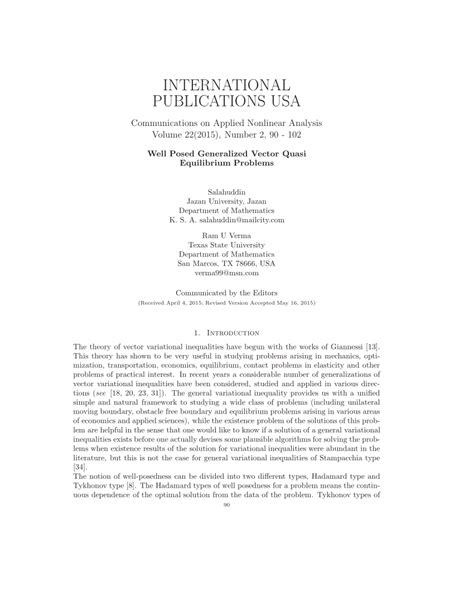 Pdf Well Posed Generalized Vector Quasi Equilibrium Problems