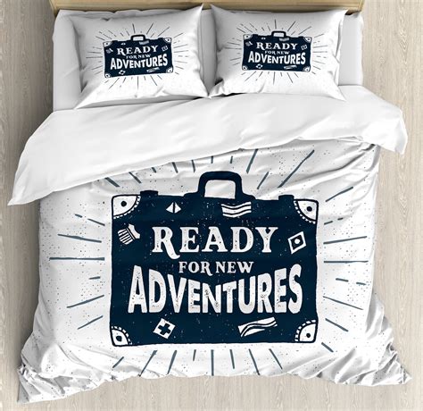 Adventure Duvet Cover Set Ready For New Adventures Briefcase Traveling