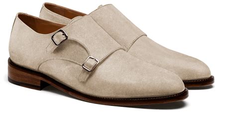 Monk Strap Shoes In Beige Suede