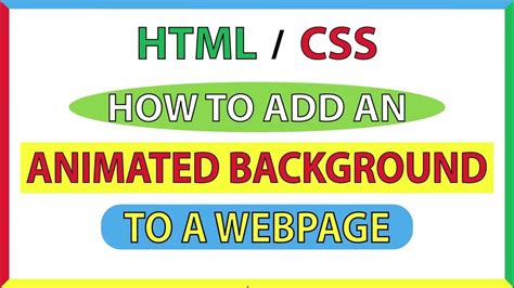 How To Add An Animated Background To A Webpage Using Html5 And Css3