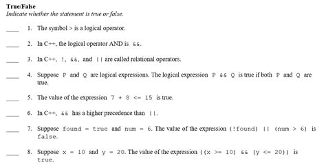 Solved True False Indicate Whether The Statement Is True Or Chegg