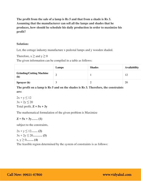 Class 12th Math Liner Programming Ncert Solution Cbse 2023