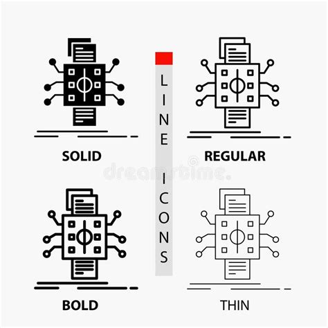 Analysis Data Datum Processing Reporting Icon In Thin Regular Bold Line And Glyph Style