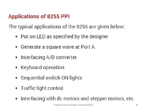 Parallel Communication Interface 8255 Parallel Communication Interface 8255