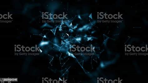 점과 선및 삼각형을 연결하는 추상어구입니다 파란색 배경입니다 플렉서스 효과 3차원 형태에 대한 스톡 사진 및 기타 이미지 3차원 형태 4k해상도 가상현실 Istock