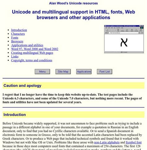 Unicode And Multilingual Support In Html Fonts Web Browsers Website For 9th 10th Grade