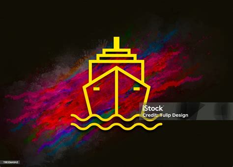 선박 아이콘 화려한 페인트 추상 배경 브러쉬 스트로크 일러스트 디자인 0명에 대한 스톡 벡터 아트 및 기타 이미지 0명 관광 그런지 이미지 기법 Istock