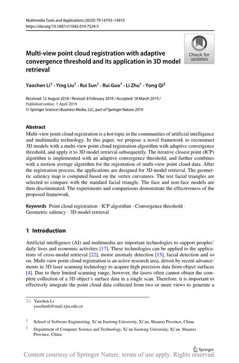 Multi View Point Cloud Registration With Adaptive Convergence Threshold