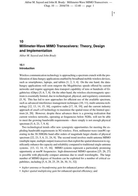 pdf 10 millimeter wave mimo transceivers theory design …dune ece