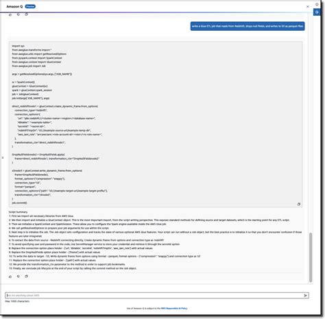 New Chat Experience For Aws Glue Using Natural Language Amazon Q Data Integration In Aws Glue