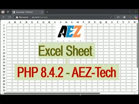 Create Excel Sheet Php Version 842 Aez Tech Aez Tech