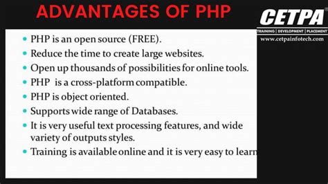 php and its importance pptx web development internet