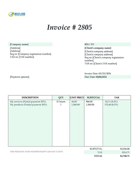 Partial Payment Invoice Meaning And Sample