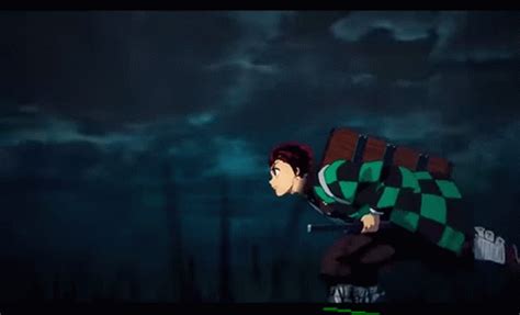 Nezuko Running In The Dark Demon Slayer GIF GIFDB Com