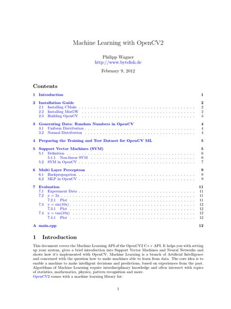 Machinelearning With Opencv 2 Pdf