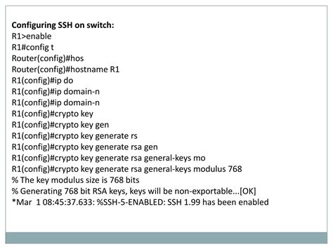 Configuring Ssh On Switch Ppt