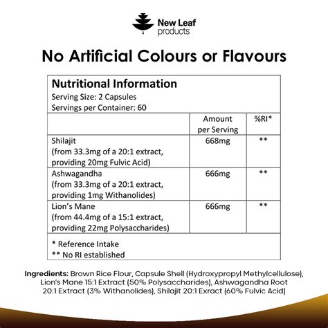 Buy New Leaf Shilajit Complex With Ashwagandha And Lions Mane Online