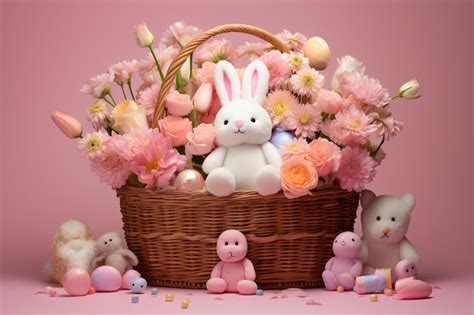 Premium AI Image Celebrate Spring With Showcasing A Cute Bunny And