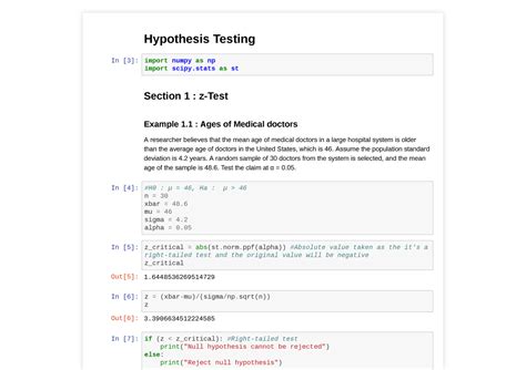hypothesis testing ttests hypothesis testing in [3] import numpy as