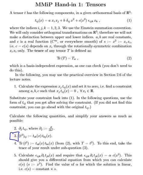 MMIP Hand In Tensors A Tensor T Has The Chegg Com