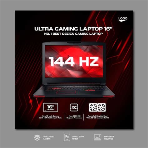 Premium Psd Gaming Laptop Sale Promotion Social Media Post