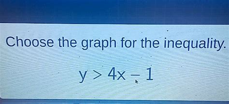 Choose The Graph For The Inequality Y4 X 1 Studyx