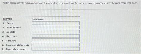 Match Each Example With A Component Of A Computerized