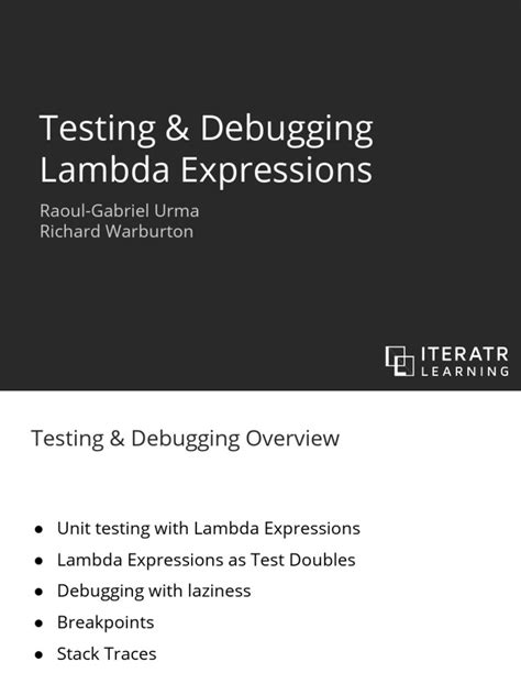 Testing Lambda Expressions In Java Pdf Anonymous Function Debugging