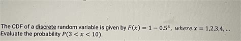 Solved The Cdf Of A Discrete Random Variable Is Given By