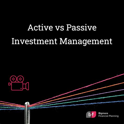 Active Vs Passive Investment Management Bigmore Associates