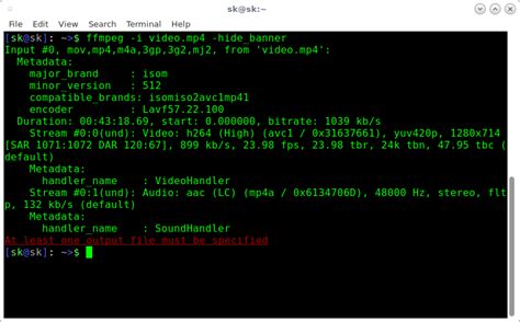 Как я могу сделать ffmpeg тише менее многословным ffmpeg