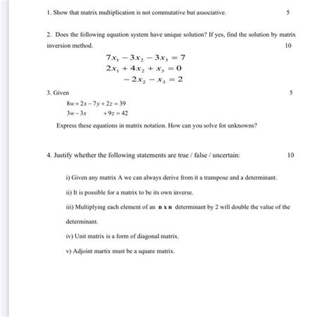Solved 1 Show That Matrix Multiplication Is Not Commutative