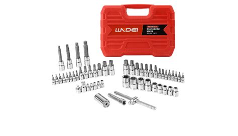 Llndei 53pcs Master Torx Bit Socket 1 4 3 8 1 2 Inch And External Torx Socket Set Drive 6 Point