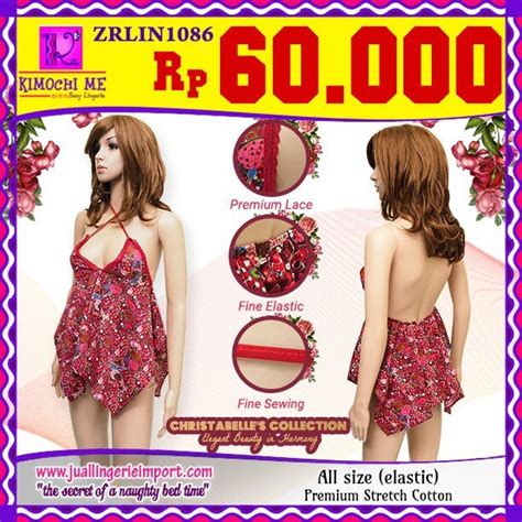 Merah Sexy Red Batik Lingerie Zrlin1086 Sleepwear By Kimochi Me