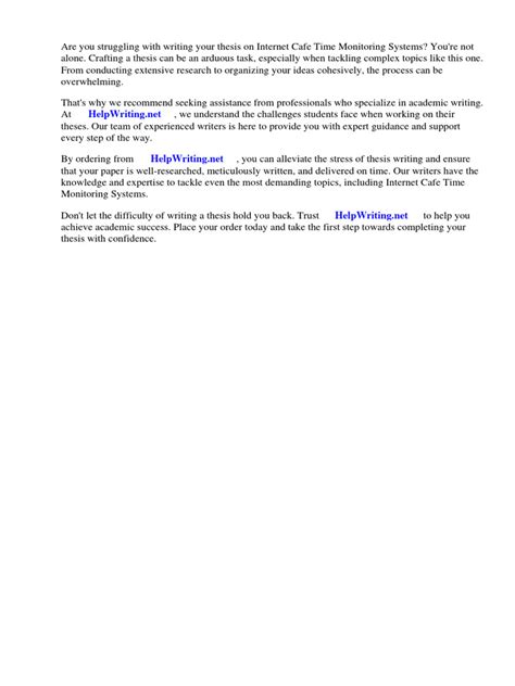 Internet Cafe Time Monitoring System Thesis Pdf