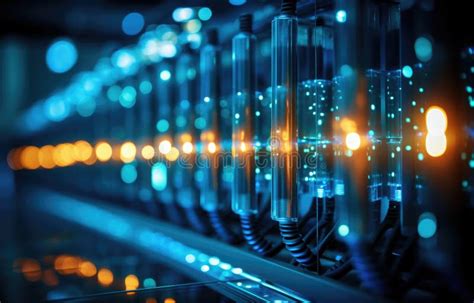 Server Racks In Computer Network Security Server Room Data Center Dark Blue Stock Illustration