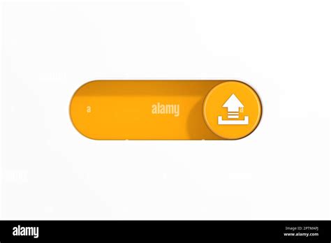 Yellow Toggle Switch Slider With Upload Icon On A White Background 3d