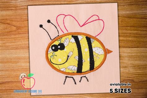 Honey Bee Applique · Creative Fabrica