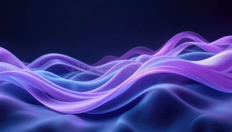 Abstract Wavy Pattern With Smooth Purple And Blue Gradient Flow Stock Illustration