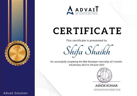 Shifa Shaikh On Linkedin Internshipcompleted Webdevelopment