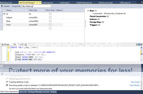 Sql Error Executing Update Script On Database Stack Overflow