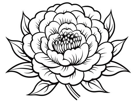 Elegant Peony Coloring Coloring Page