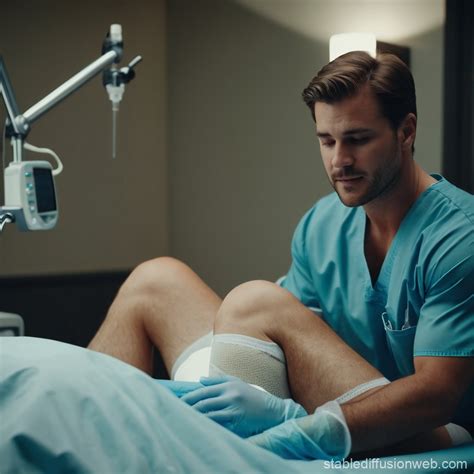 Man Undergoing Knee Surgery Stable Diffusion Online