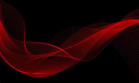 Abstract Red Wave Curve Line Light Dynamic Movement Overlap On Black Design Modern Futuristic