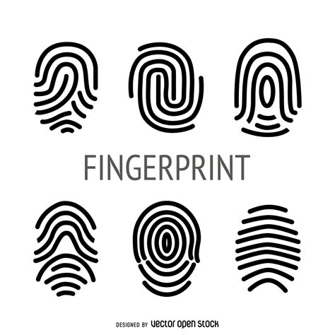 Flat Fingerprint Illustration Collection Vector Download
