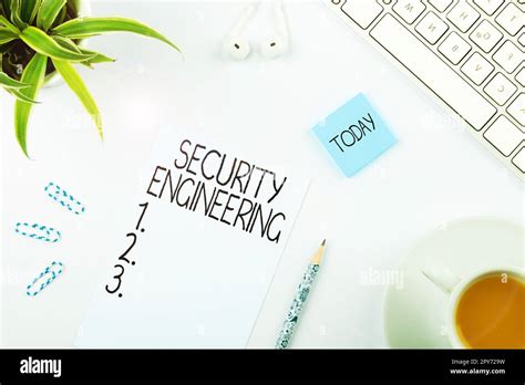 Sign Displaying Security Engineering Concept Meaning Focus On The Security Aspects In The
